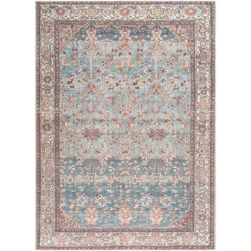 Kyeisha Traditional Pale Blue Washable Area Rug – Roy's Home