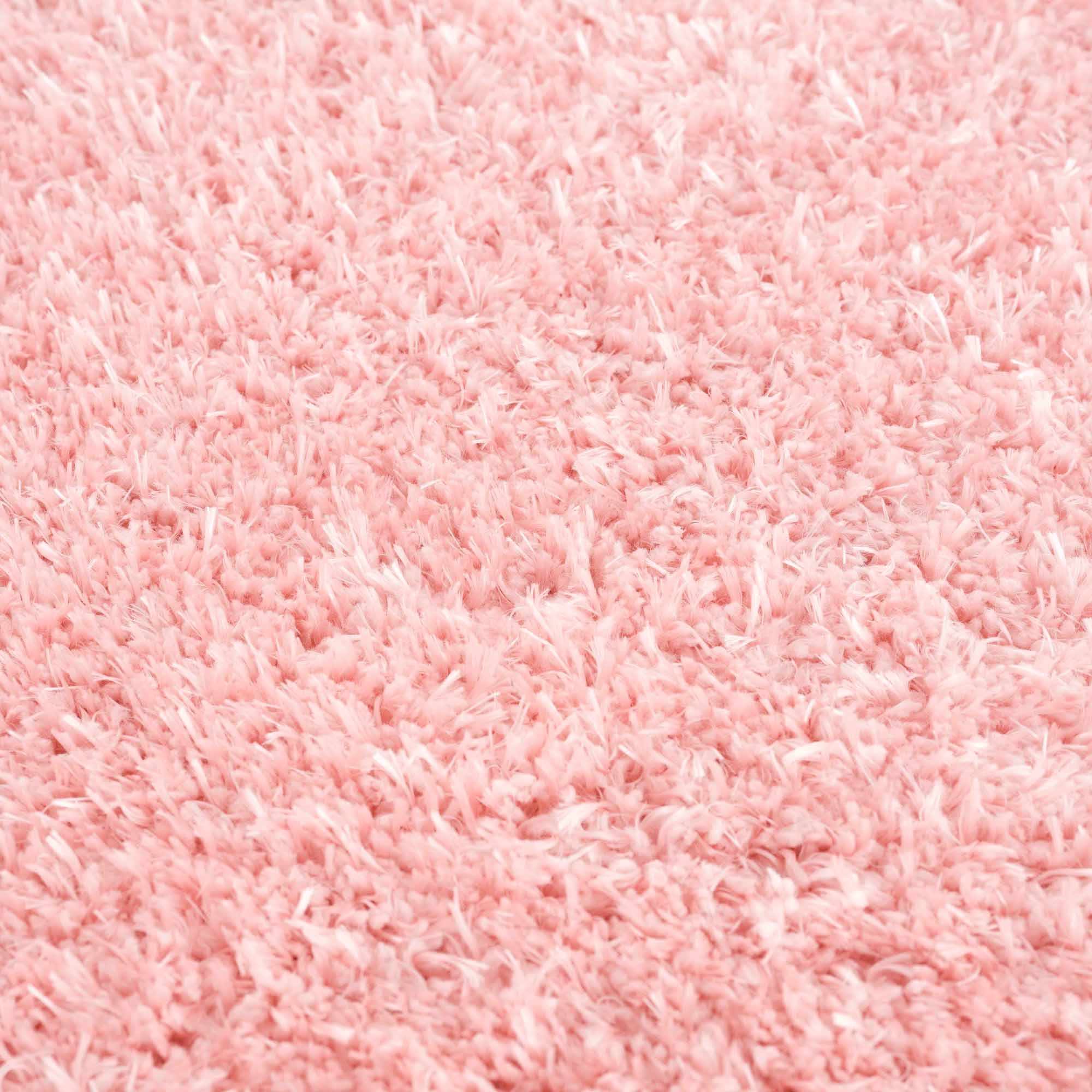 Faina Solid Pink Shag Rug Washable – Roy's Home