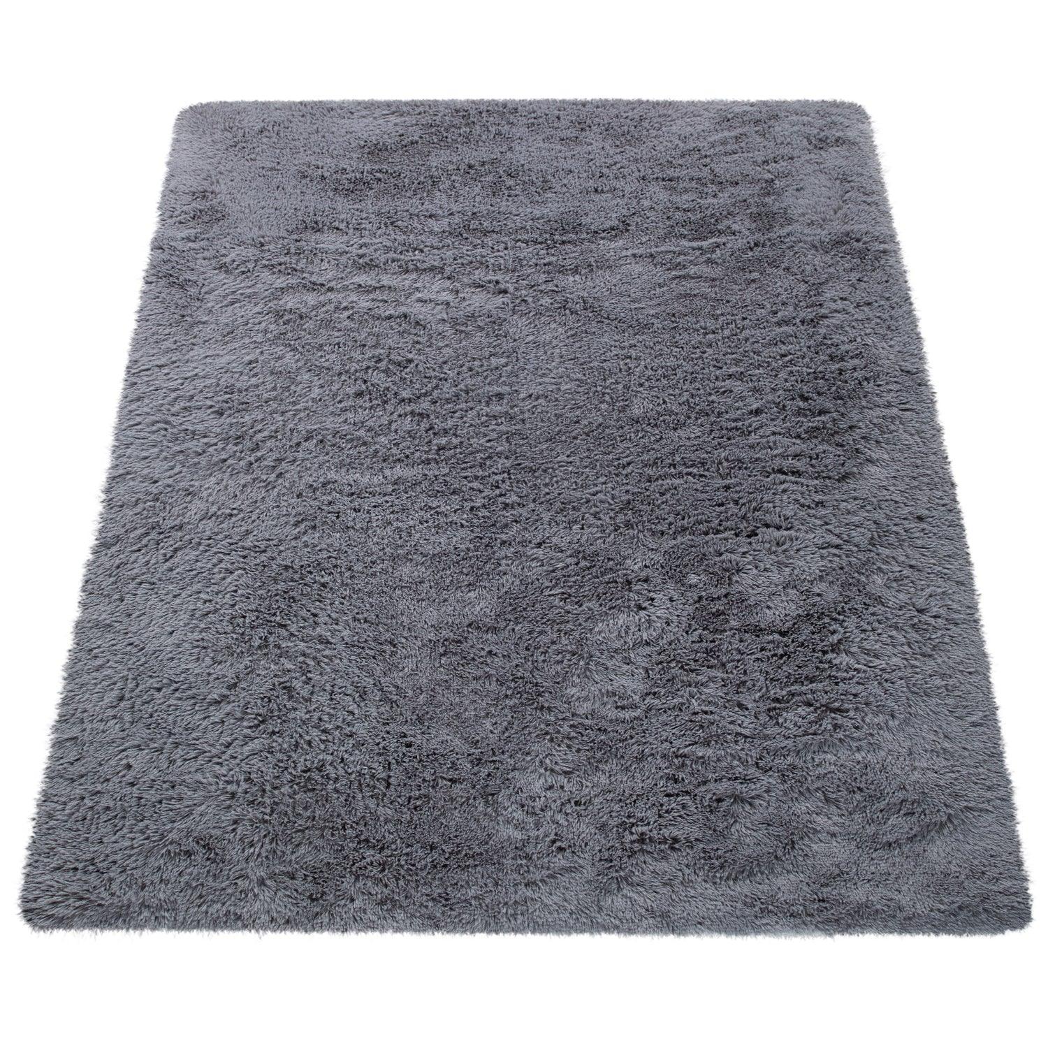 Solid Shag Rug Silky Soft & Fluffy In Grey – Roy's Home